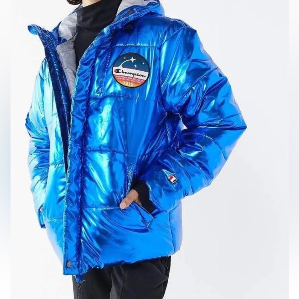 Rare Champion X Nasa Metallic Puffer Jacket - Gem